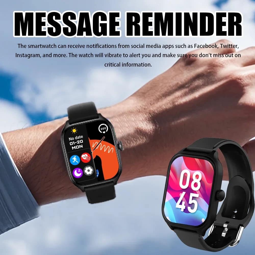 2.01" HD Smart Watch for Men & Women | Bluetooth Calls | Back from China
