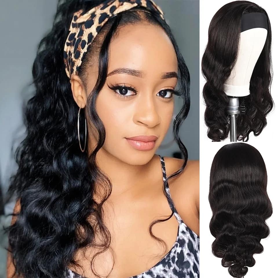Body Wave Human Hair Headband Wig | Back from China